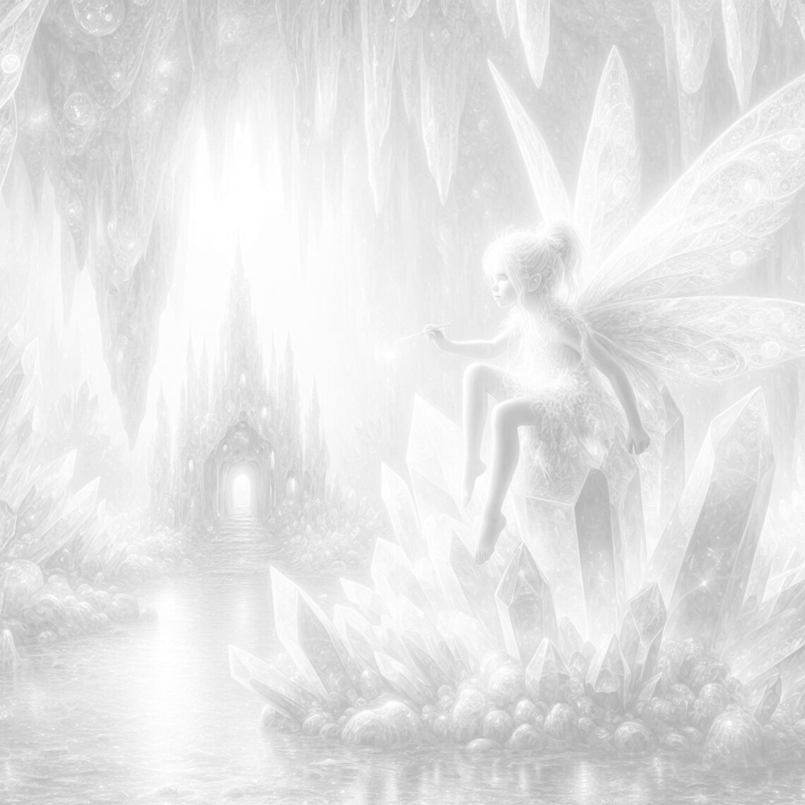 Greyscale Coloring Book Fairy Houses 6: Crystal Fairies - Etsy