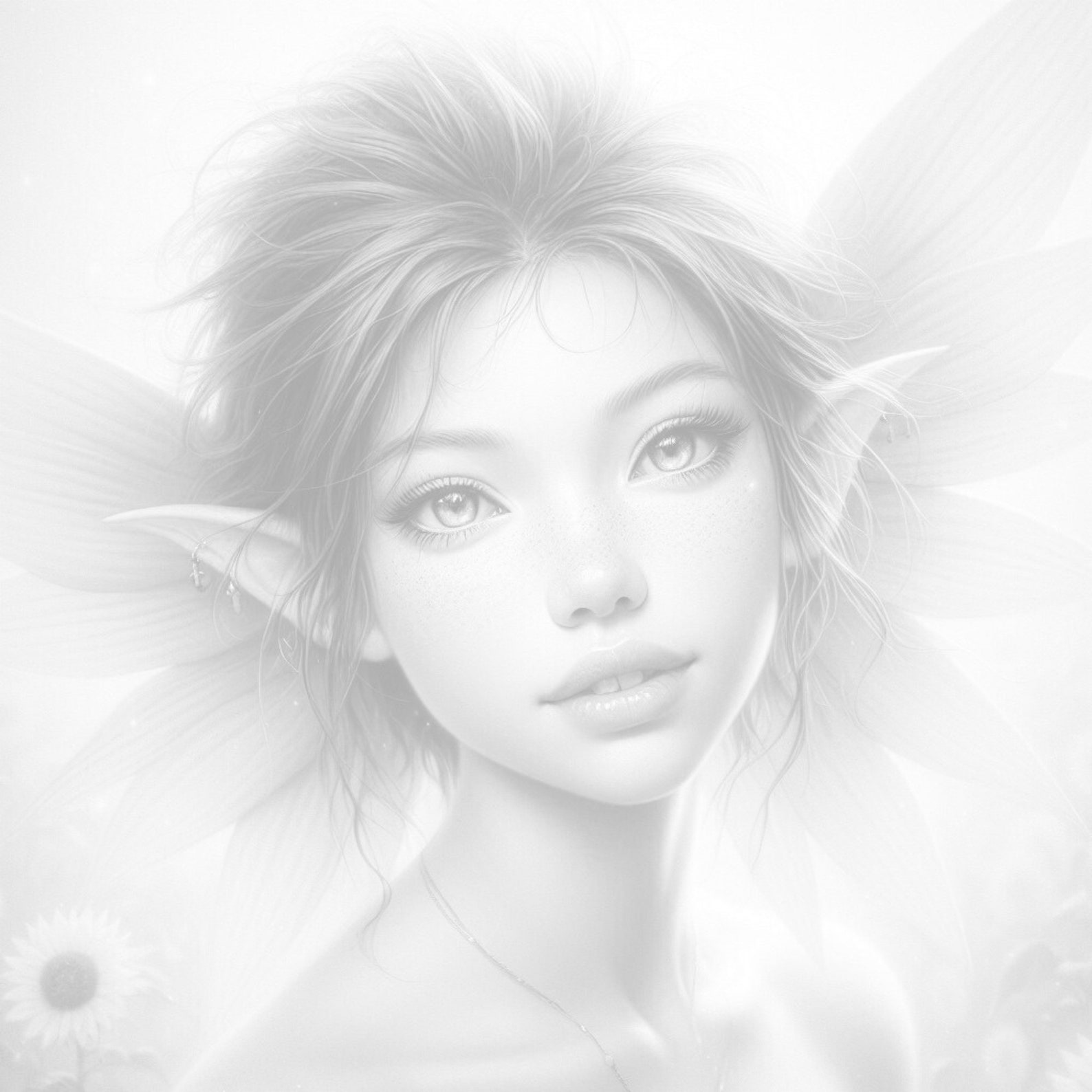 Greyscale Coloring Book Fantastic Fairies: Flower Fairy Collection - Etsy