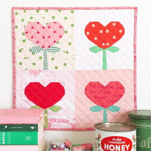 Heart Quilt Block Pattern Paper Pieced Heart Digital - Etsy