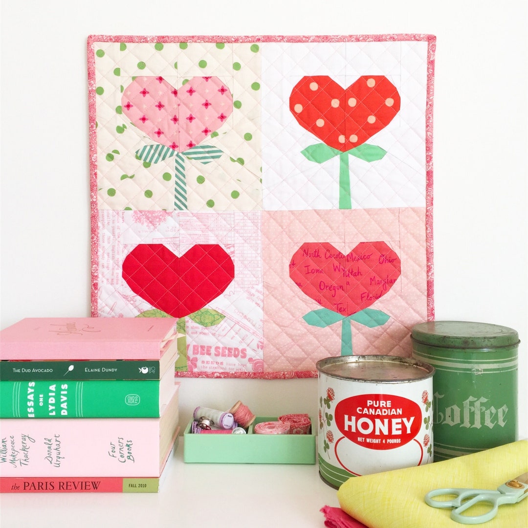 Heart Quilt Block Pattern: Paper Pieced Valentine Design (PDF Digital ...