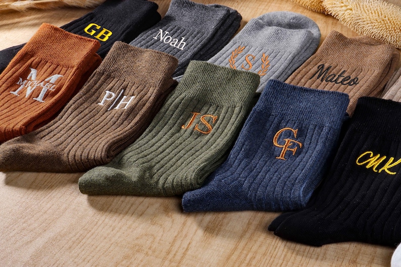 Custom Monogram Letter Groom & Best Man Wedding Socks | Embroidered ...
