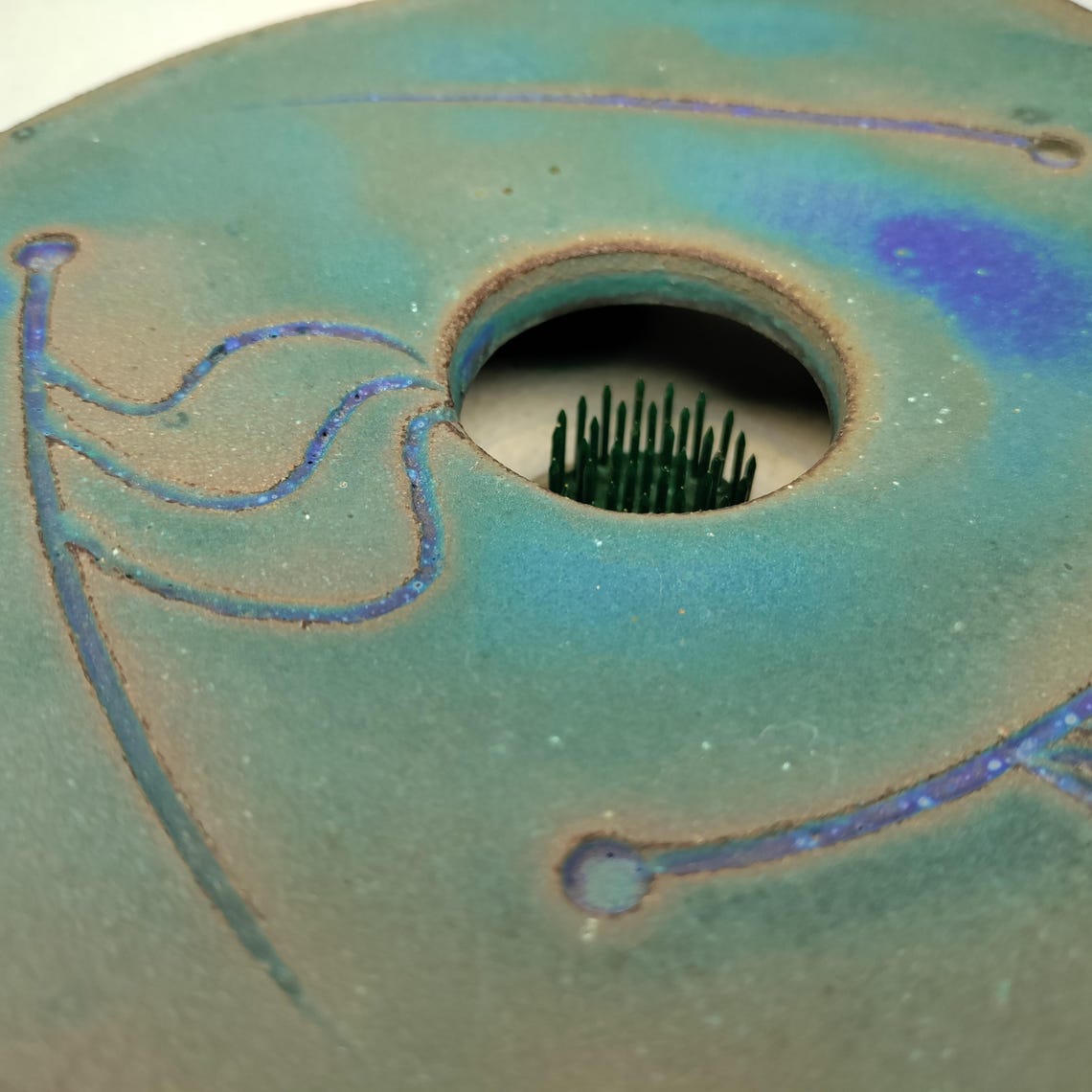 Raku Kiln Fired Kenzan Ikebana Vase Signed by PNW Artist Gary Gall - Etsy