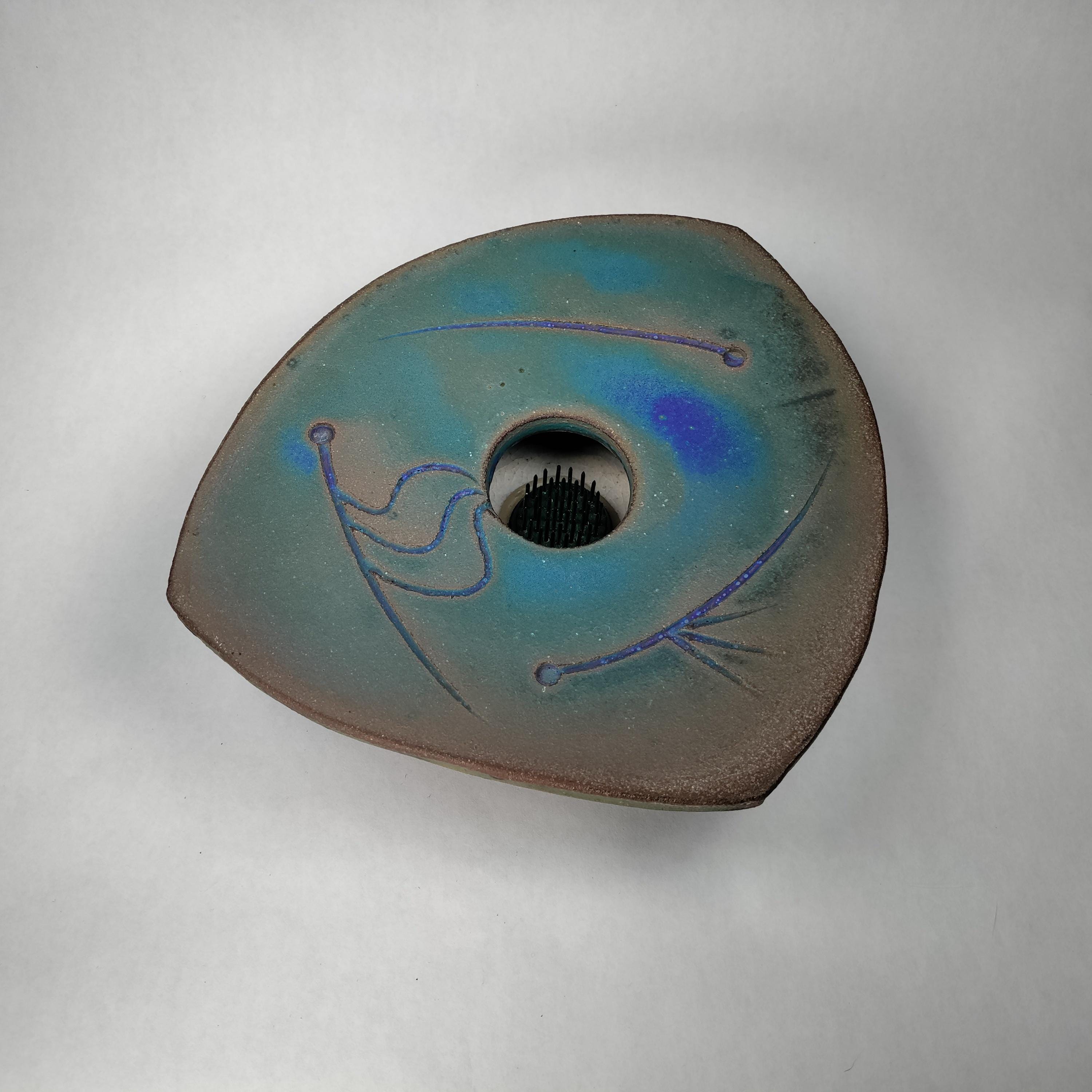 Raku Kiln Fired Kenzan Ikebana Vase Signed by PNW Artist Gary Gall - Etsy