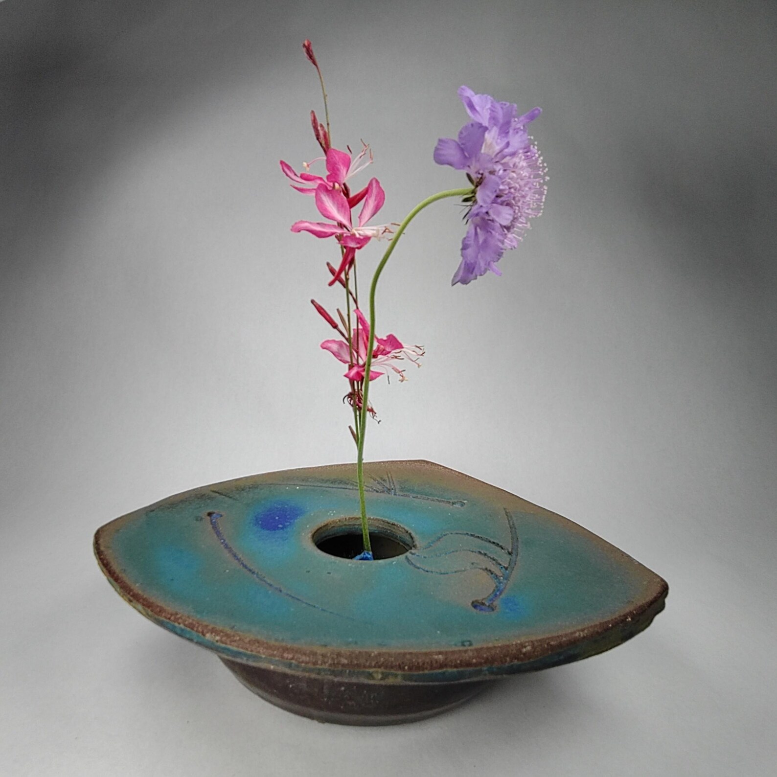 Raku Kiln Fired Kenzan Ikebana Vase Signed by PNW Artist Gary Gall - Etsy
