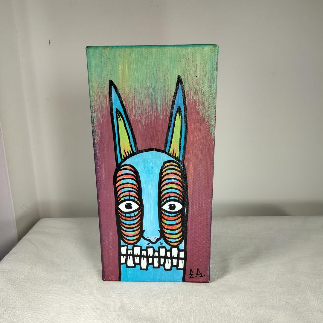 Evil Wabbit Scary Bunny Graffiti Style Painting - Etsy