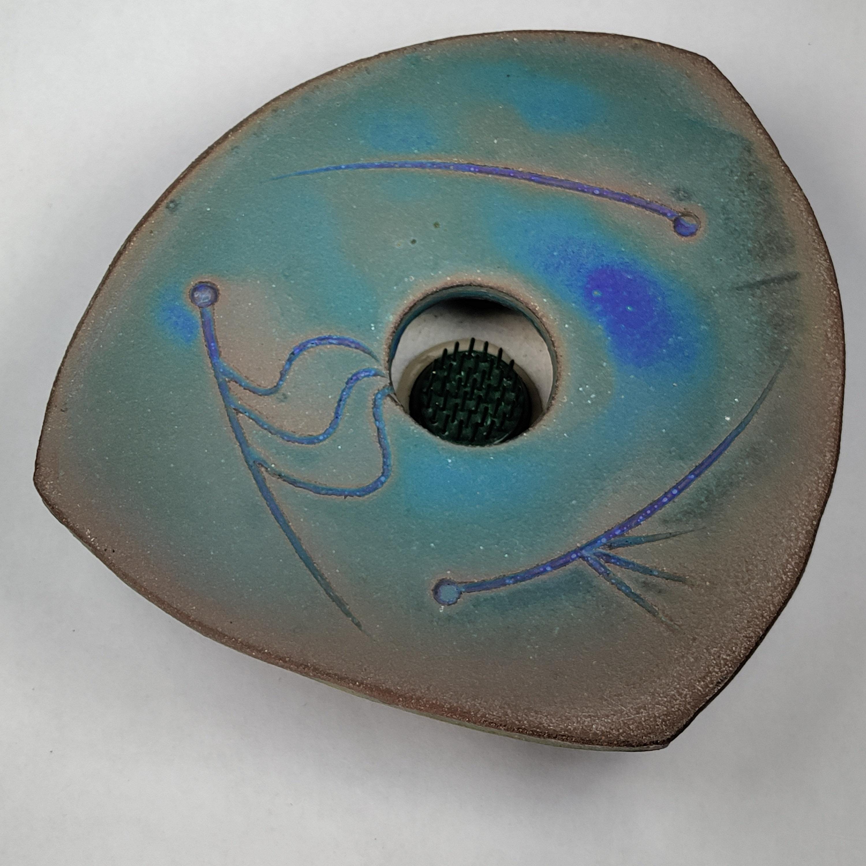 Raku Kiln Fired Kenzan Ikebana Vase Signed by PNW Artist Gary Gall - Etsy