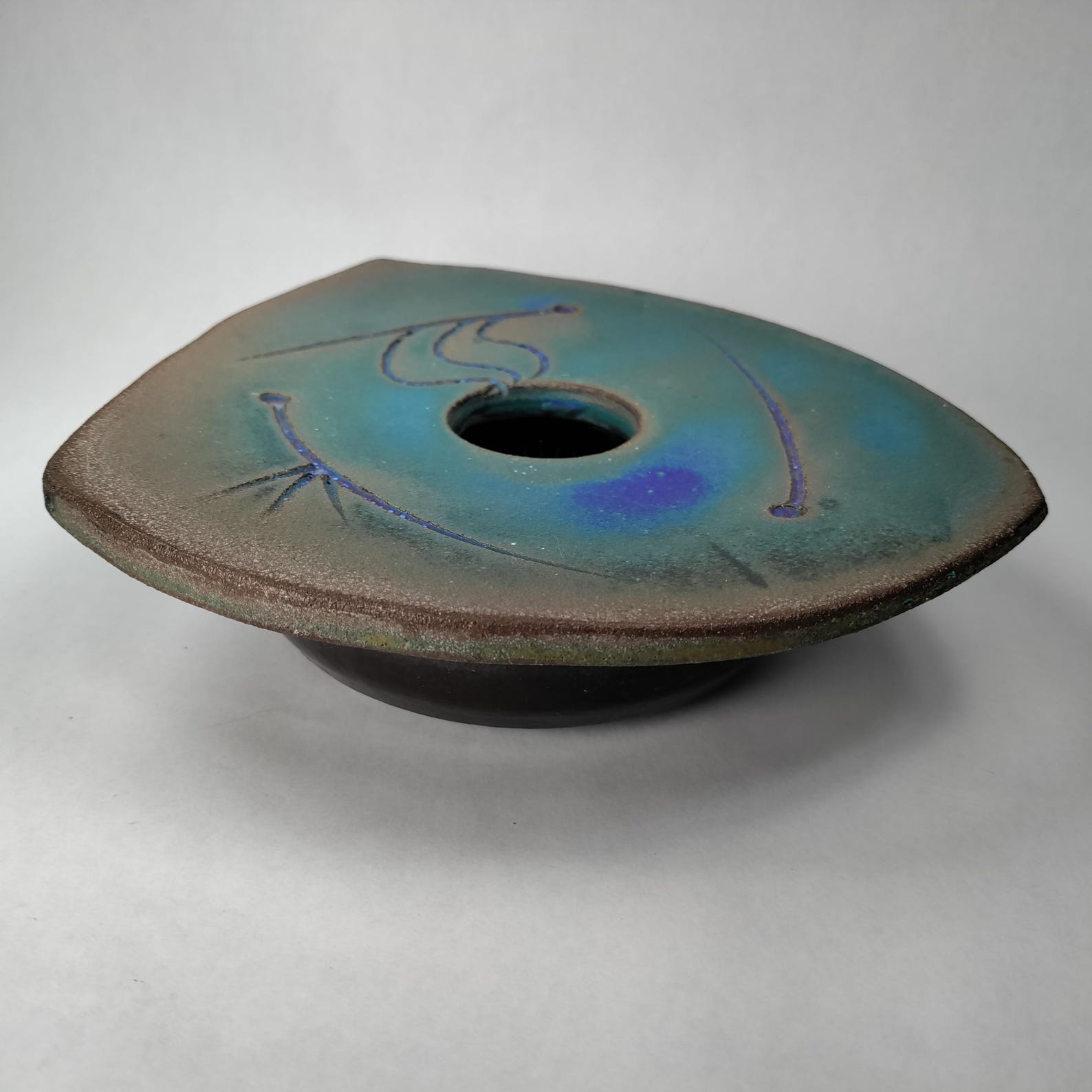 Raku Kiln Fired Kenzan Ikebana Vase Signed by PNW Artist Gary Gall - Etsy