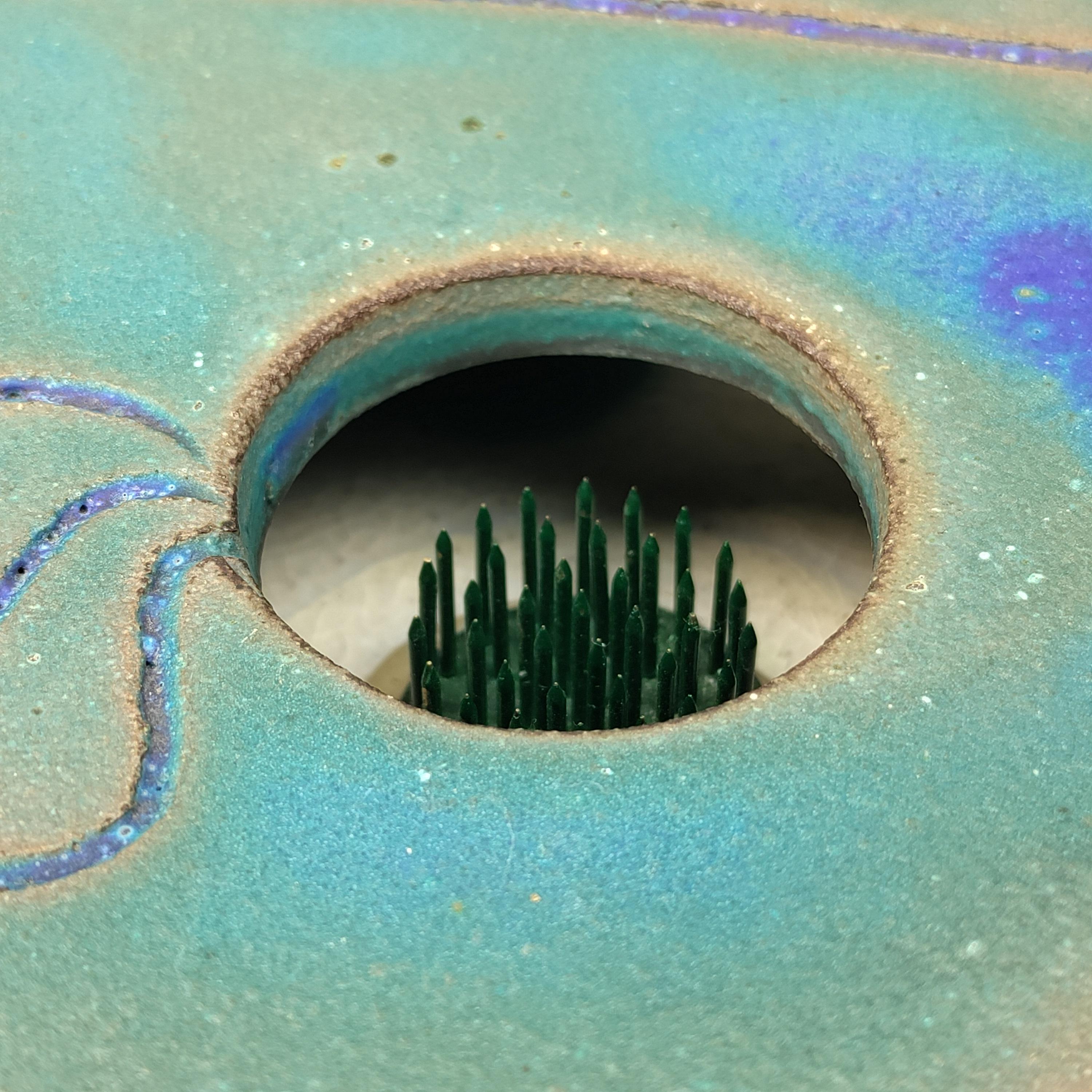 Raku Kiln Fired Kenzan Ikebana Vase Signed by PNW Artist Gary Gall - Etsy