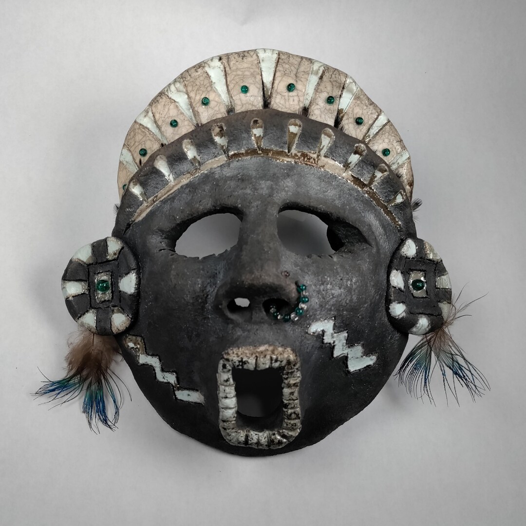Black Raku Kiln Fired Native Mask - Etsy