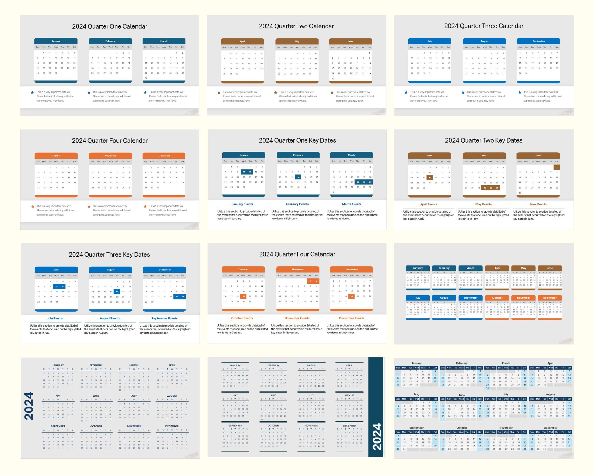 Calendar Powerpoint Template 2024 | Calendar Presentation Template ...