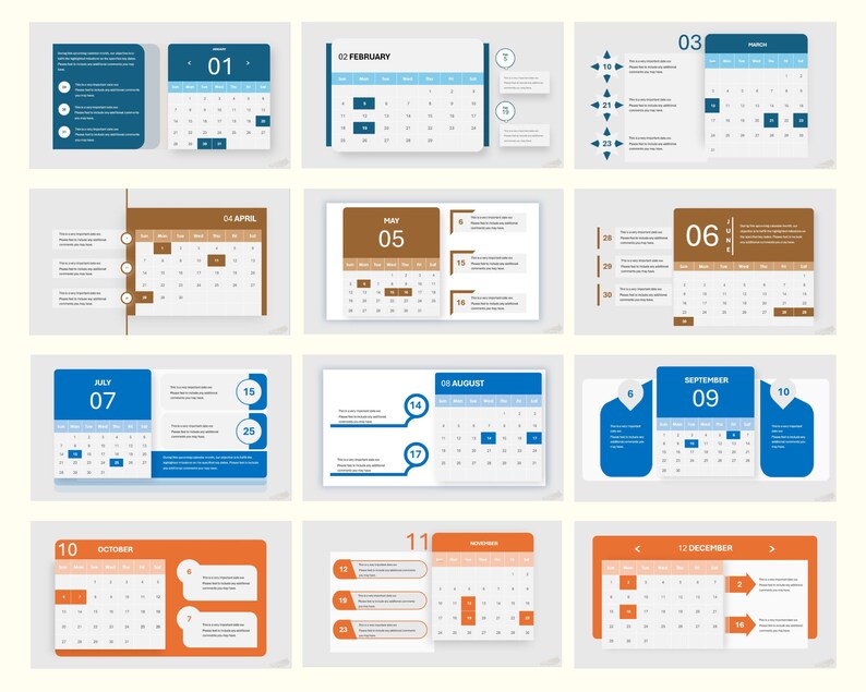 Plantilla de PowerPoint Calendario 2024 / Plantilla de presentación de ...