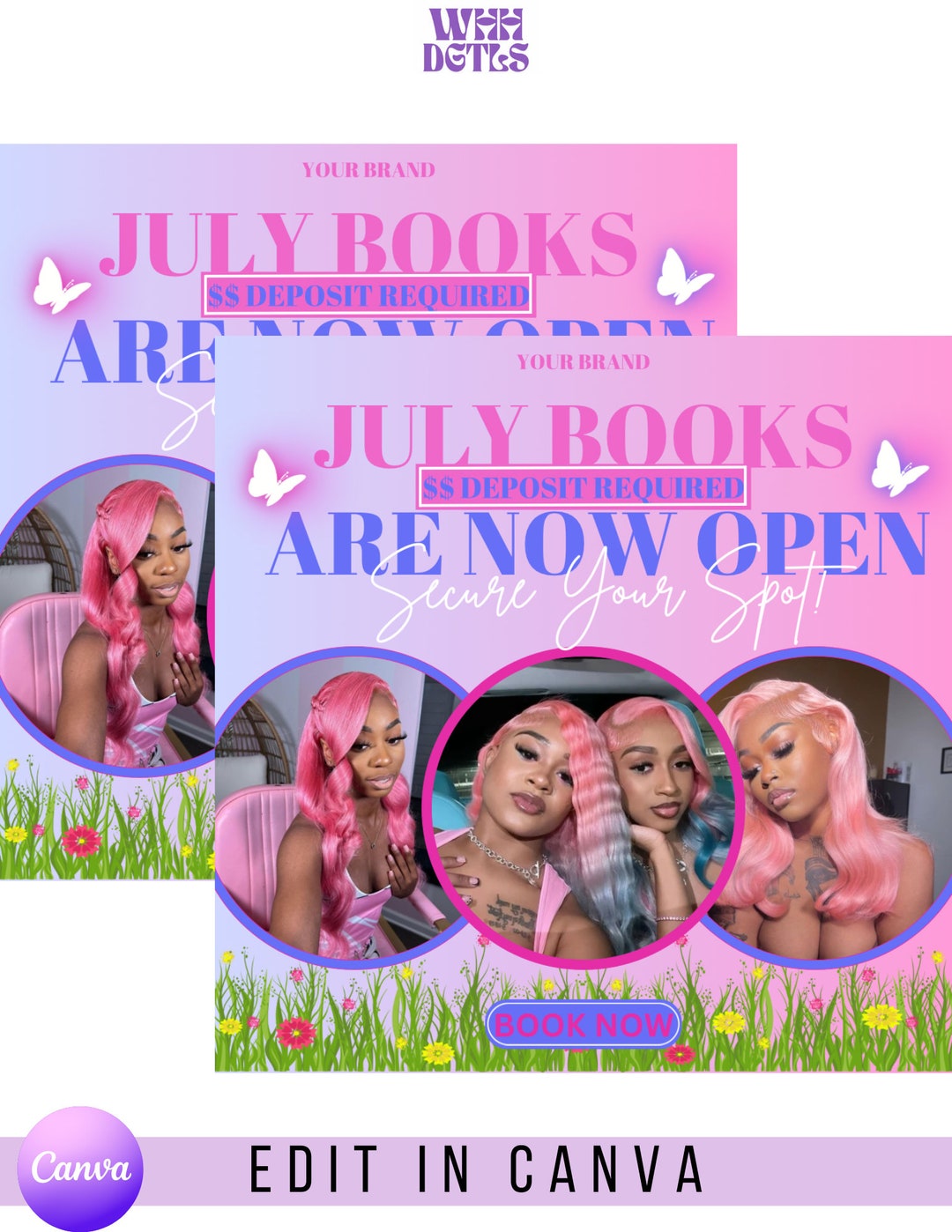 July Books Are Now Open Canva Template, July Bookings, Summer Sale - Etsy