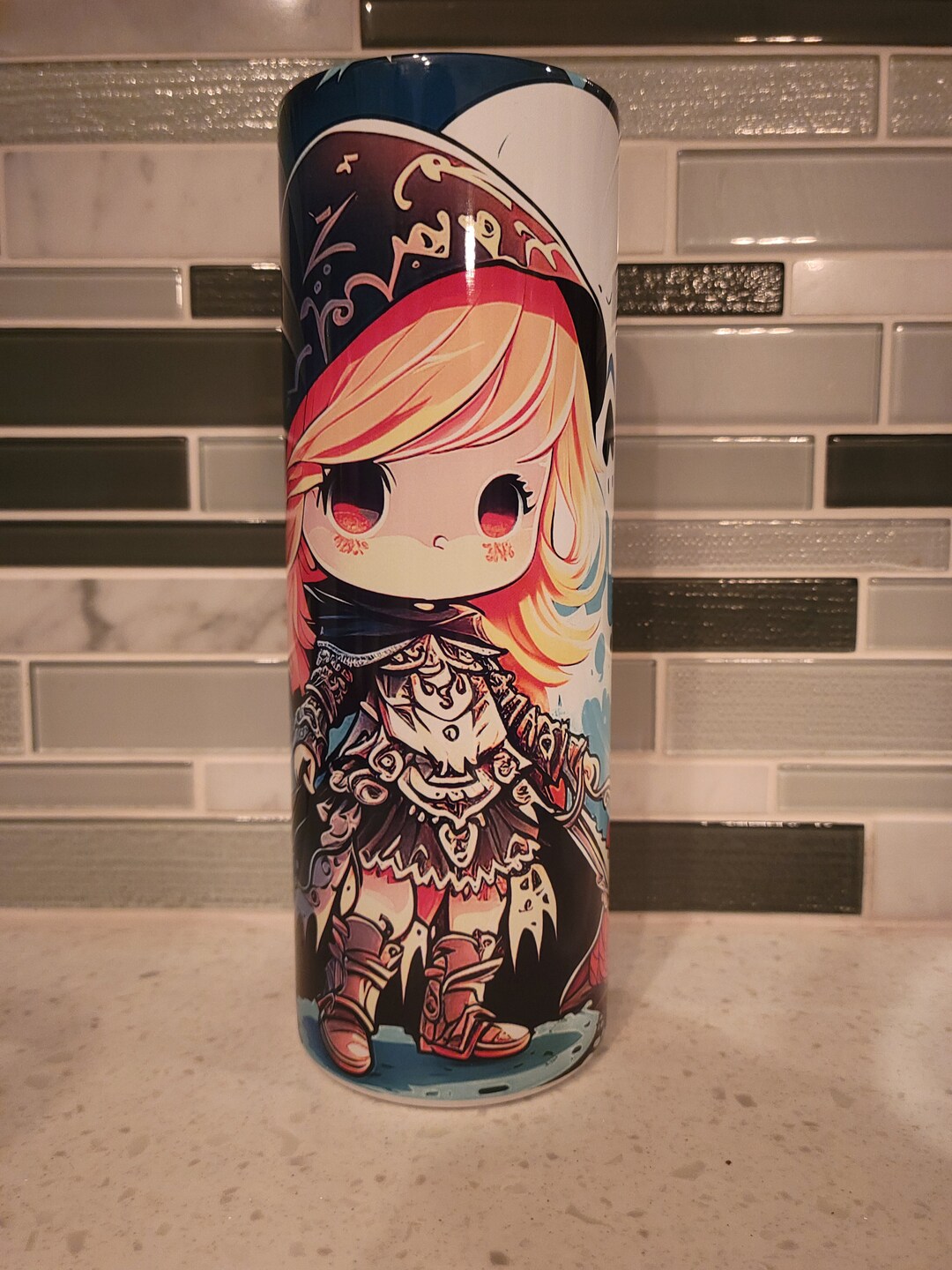 Chibi Goth 20 Oz Skinny Tumbler Kawaii Goth Tumbler - Etsy