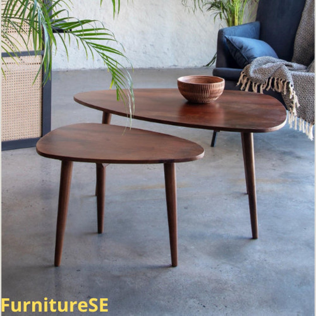 Wooden Coffe Table Handmade Coffe Table Home Furniture Set of 2 Table ...