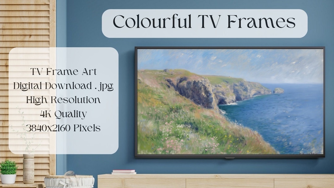 Frame TV Art, Vintage Tv Art, Tv Frame Art Wildflowers, Bright and ...