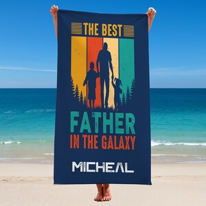 Father's Day Gift, Custom Daddy Beach Towel, Gift for Dad, Personalized ...