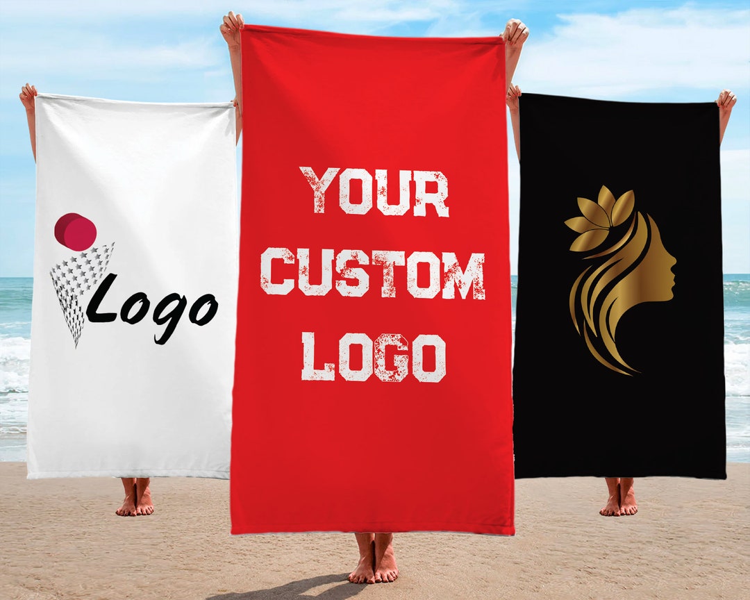 Custom Logo Beach Towel, Baseball, Basketball, Softball Team Logo ...