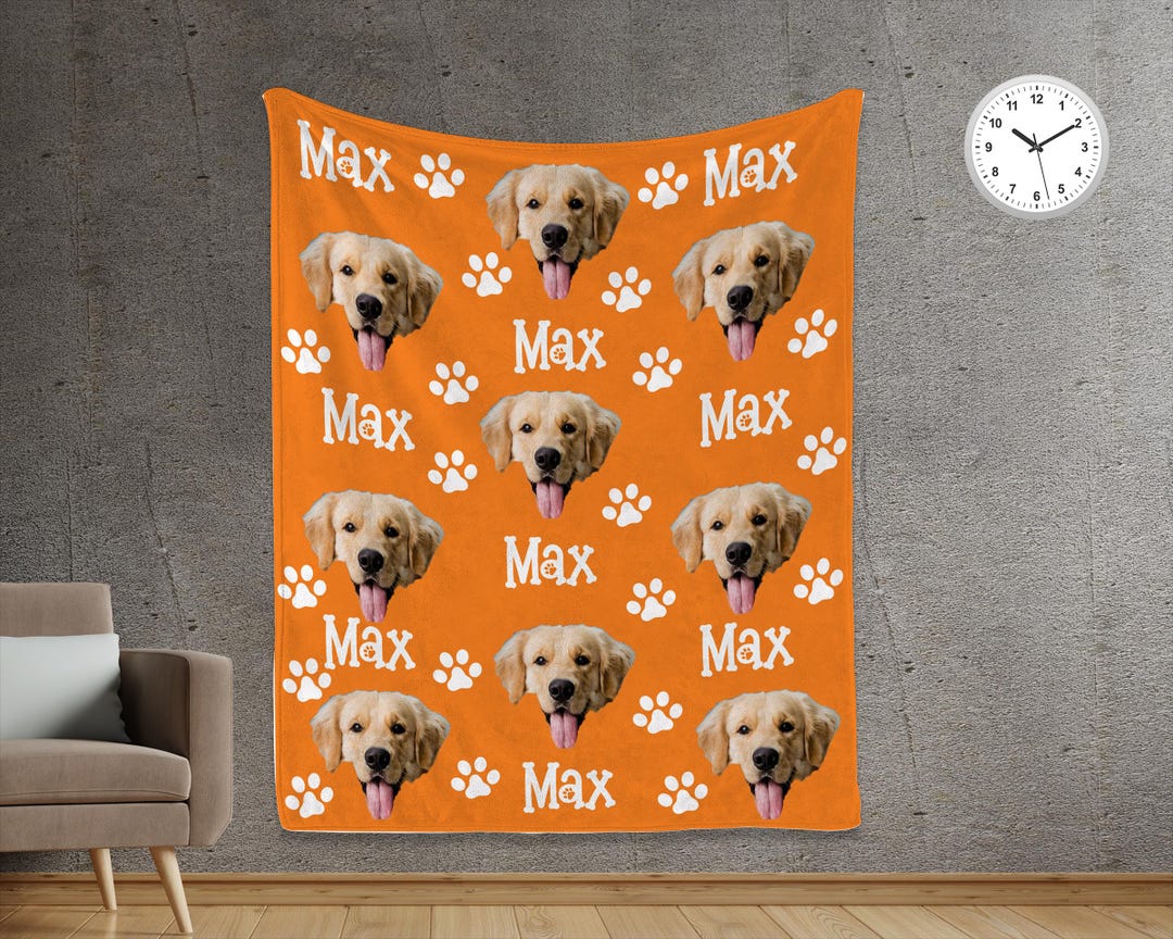 Custom Pet Blanket, Personalized Dog Photo Blanket With Name, Custom ...