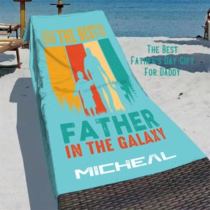 Father's Day Gift, Custom Daddy Beach Towel, Gift for Dad, Personalized ...