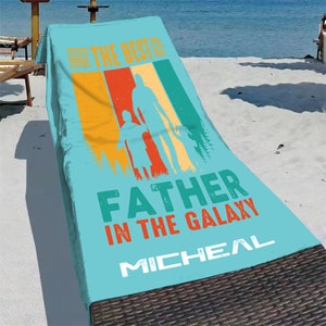 Father's Day Gift, Custom Daddy Beach Towel, Gift for Dad, Personalized ...