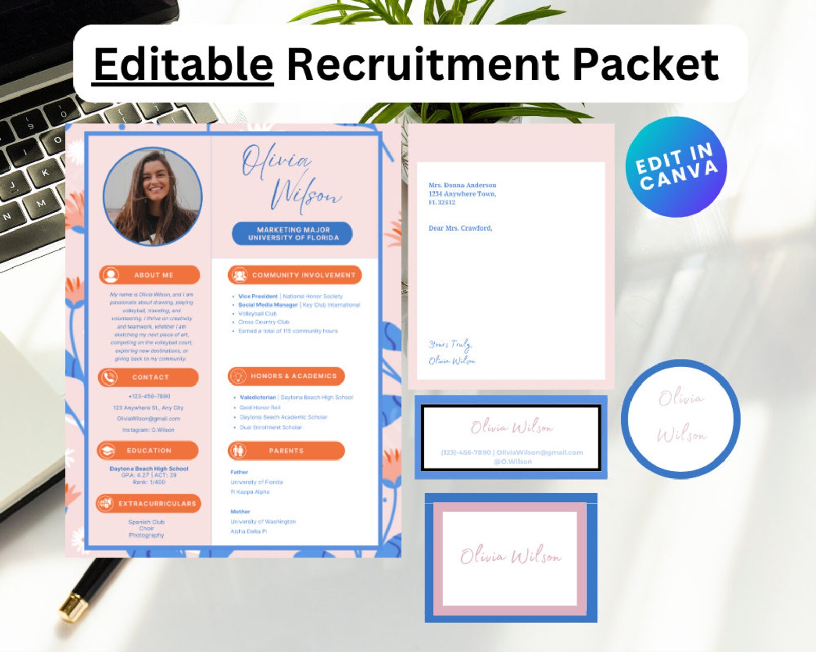 Sorority Resume, Rush Week Resume Packet, Sorority Rush Resume, Resume ...