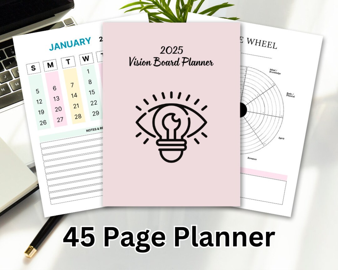 2025 Vision Board Planner, Vision Board, Digital Vision Board, Vision ...
