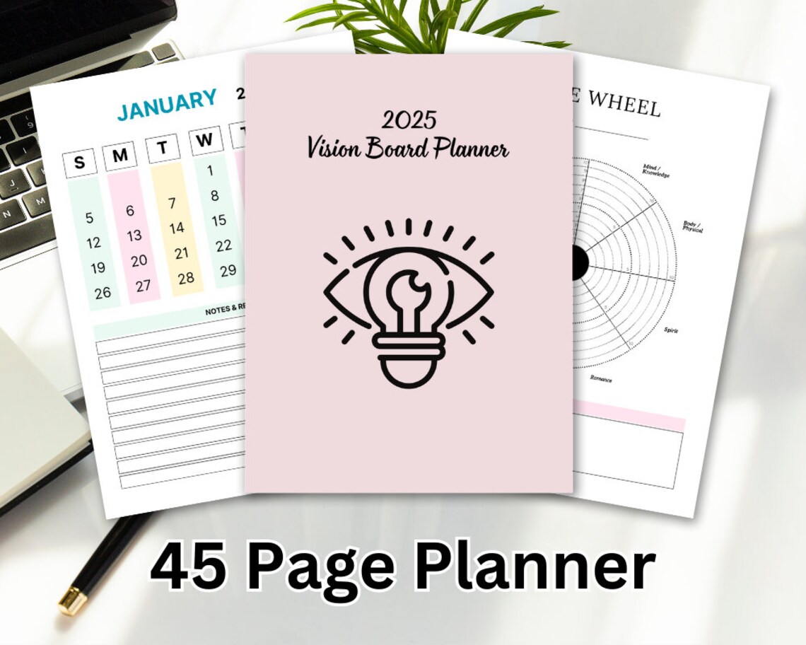 2025 Vision Board Planner, Vision Board, Digital Vision Board, Vision ...