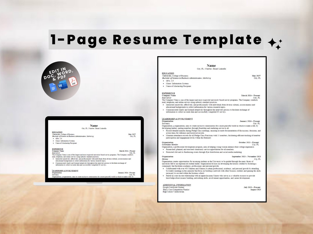 ATS Resume Template Bundle: PDF, Google Docs, Microsoft Word ...
