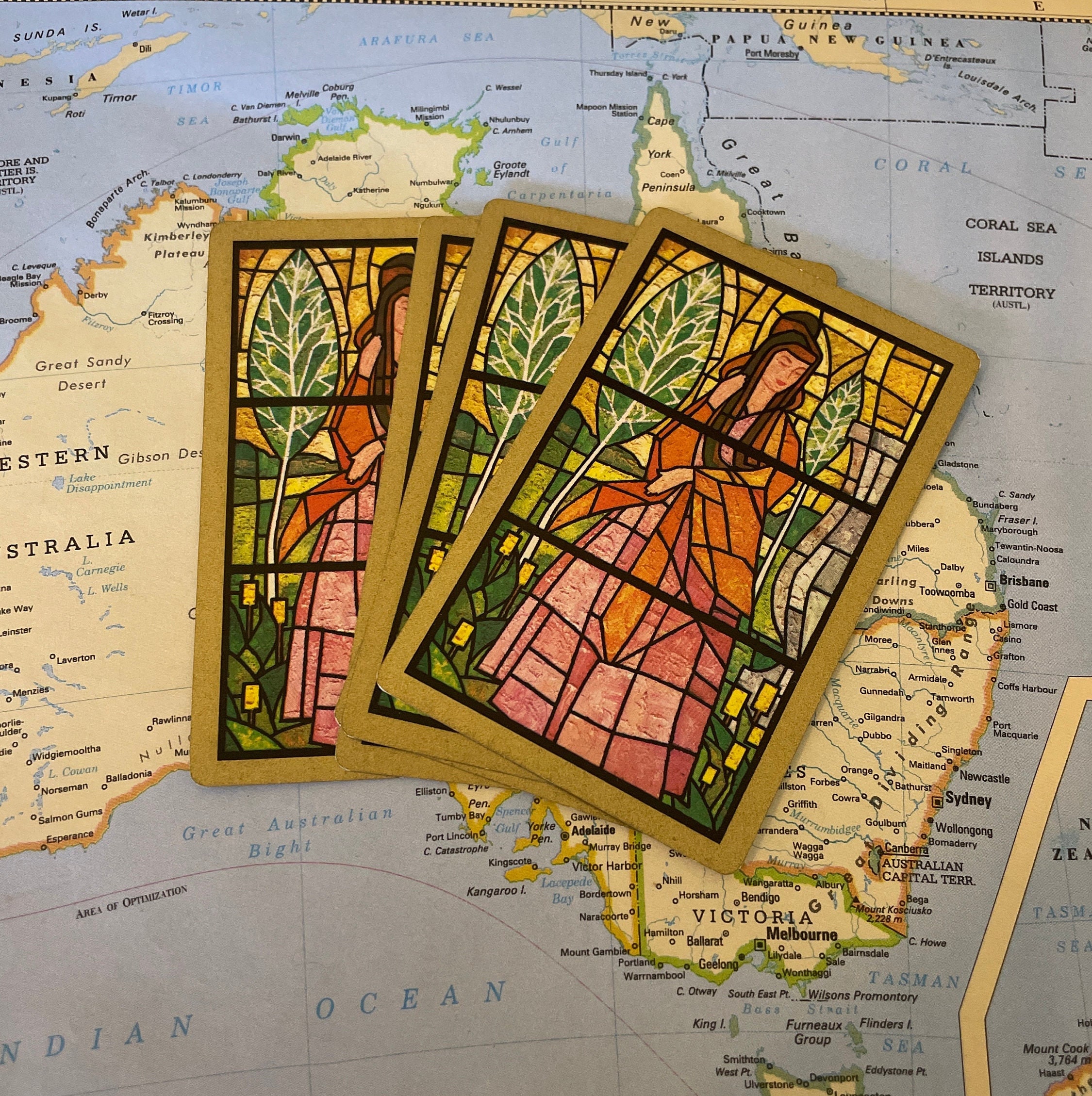 Vintage Stained Glass Playing Cards Set of 10, 5 of Each Design - Etsy