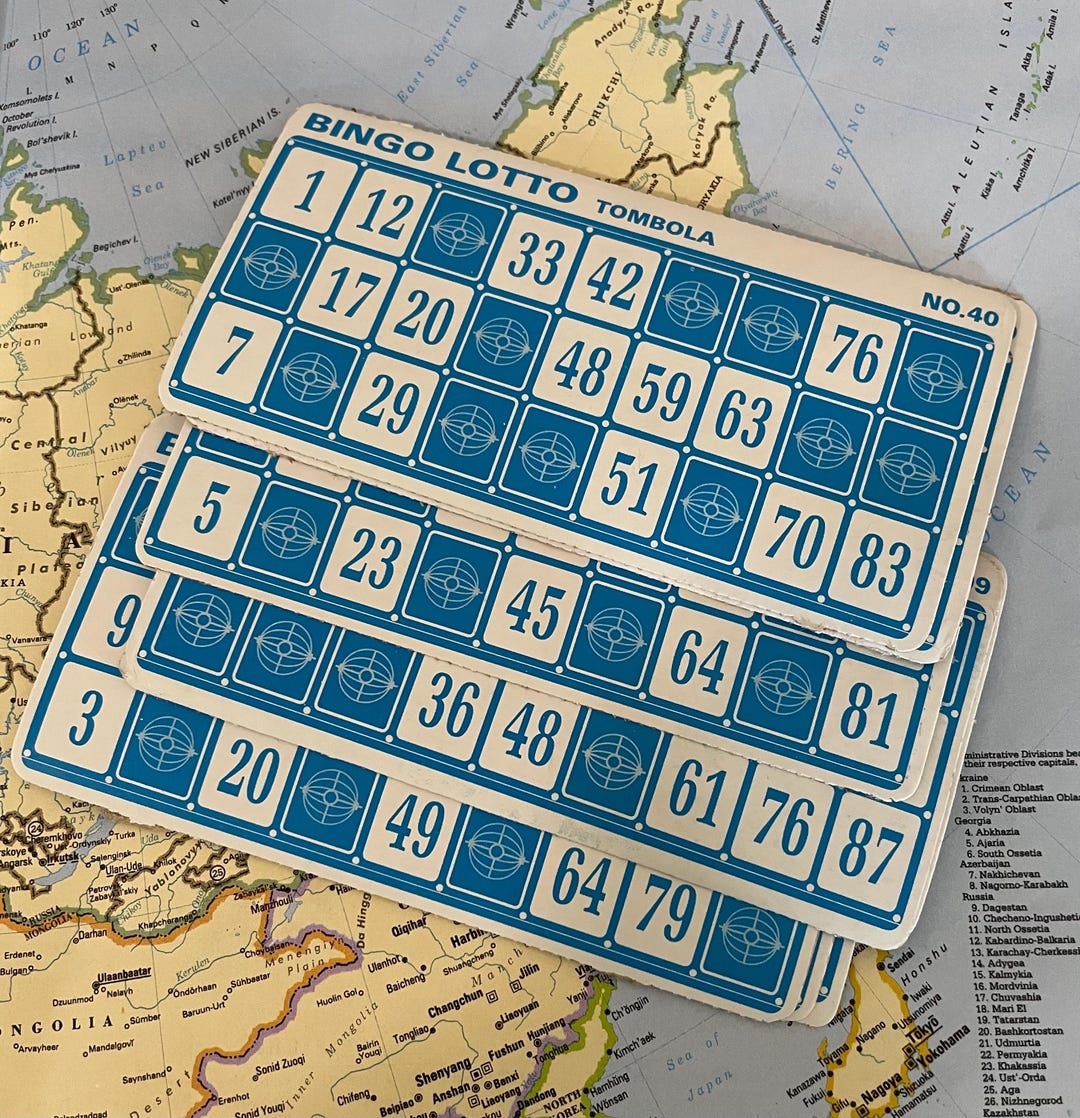 Vintage Lotto Bingo Cards- Set of 8 - Etsy