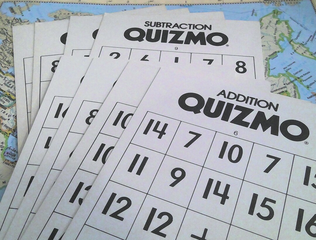 Vintage Quizmo Subtraction and Addition Bingo Cards- Set of 8 - Etsy