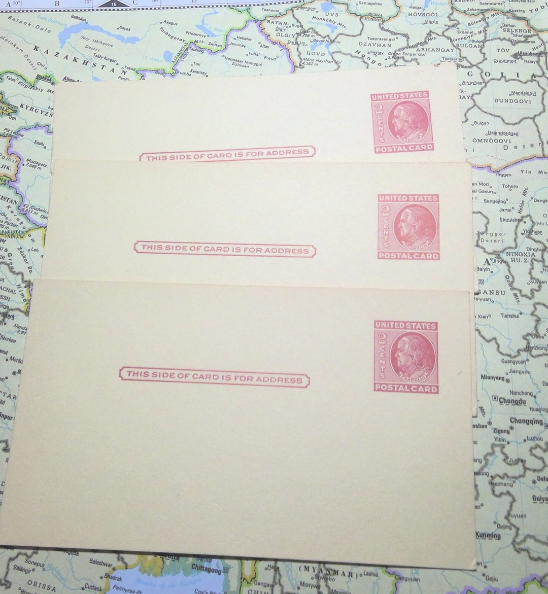 Vintage USPS Pre Stamp 2 Cent Postal Cards- Set of 3 - Etsy