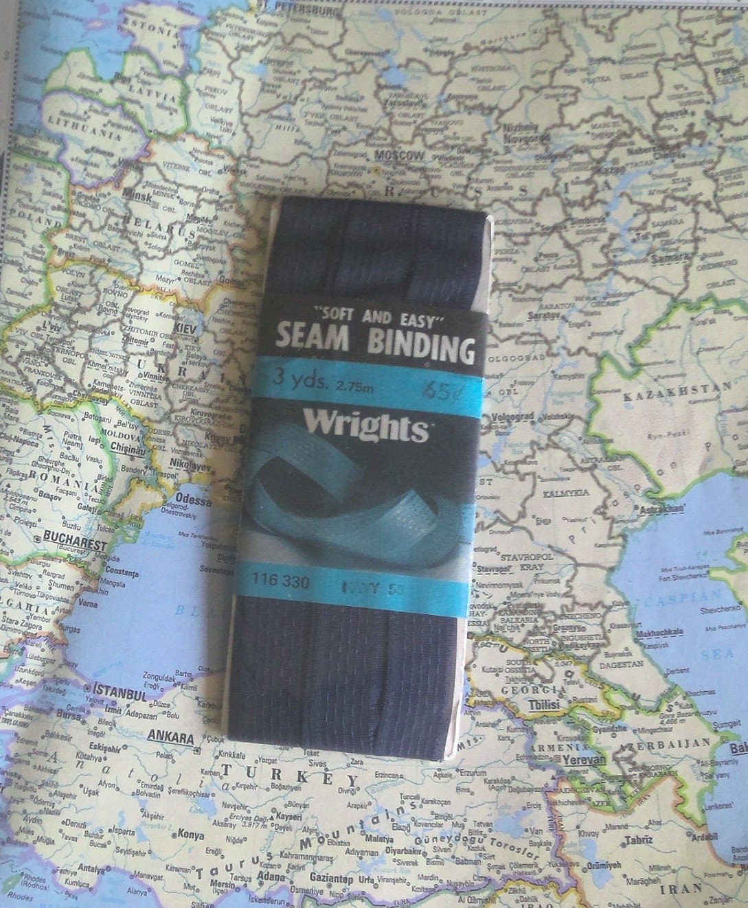 Navy Lace Seam Binding Vintage 3 Yards Cardmaking Sewing Notions etna ...