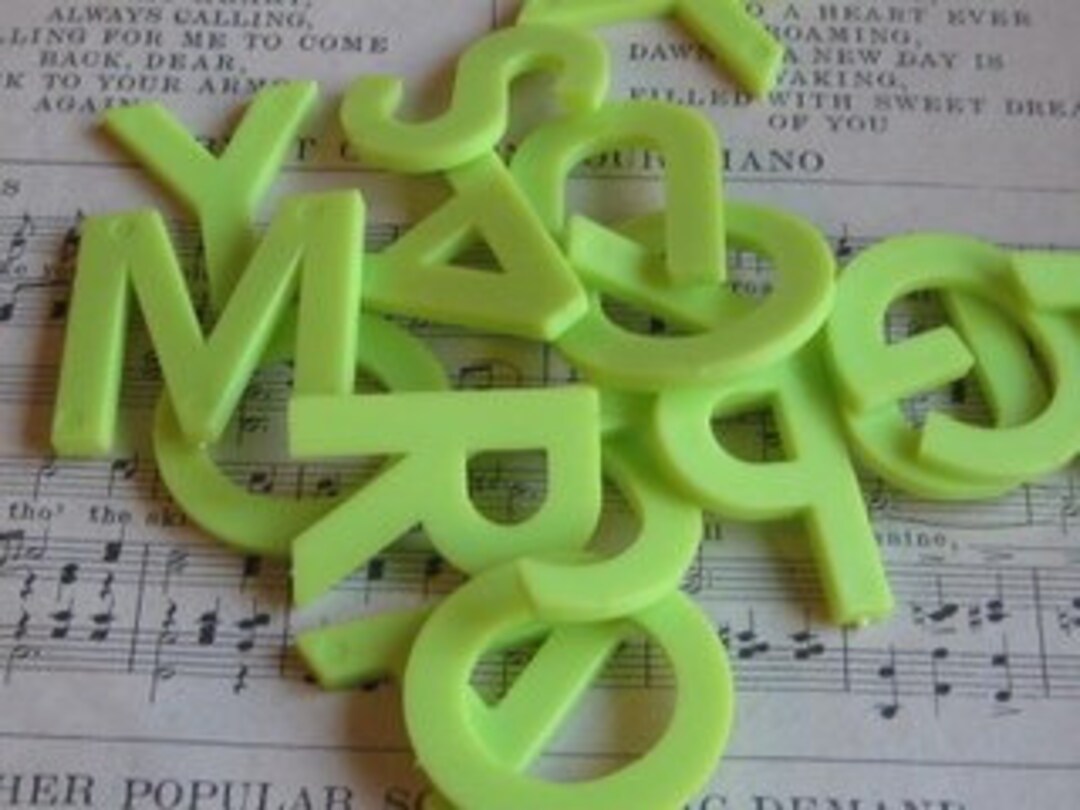 Green Letters Random Set of 18 - Etsy