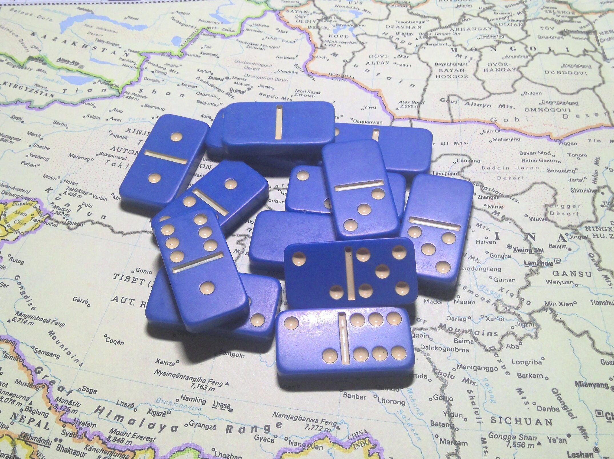 Vintage Miniature Bright Blue Dominoes Game Pieces-set of 13 - Etsy