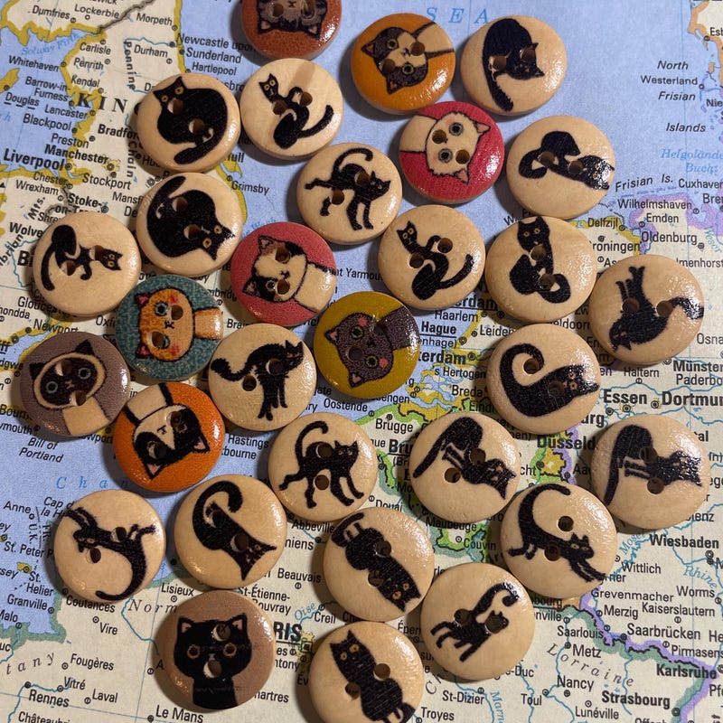 Cat Buttons - Etsy