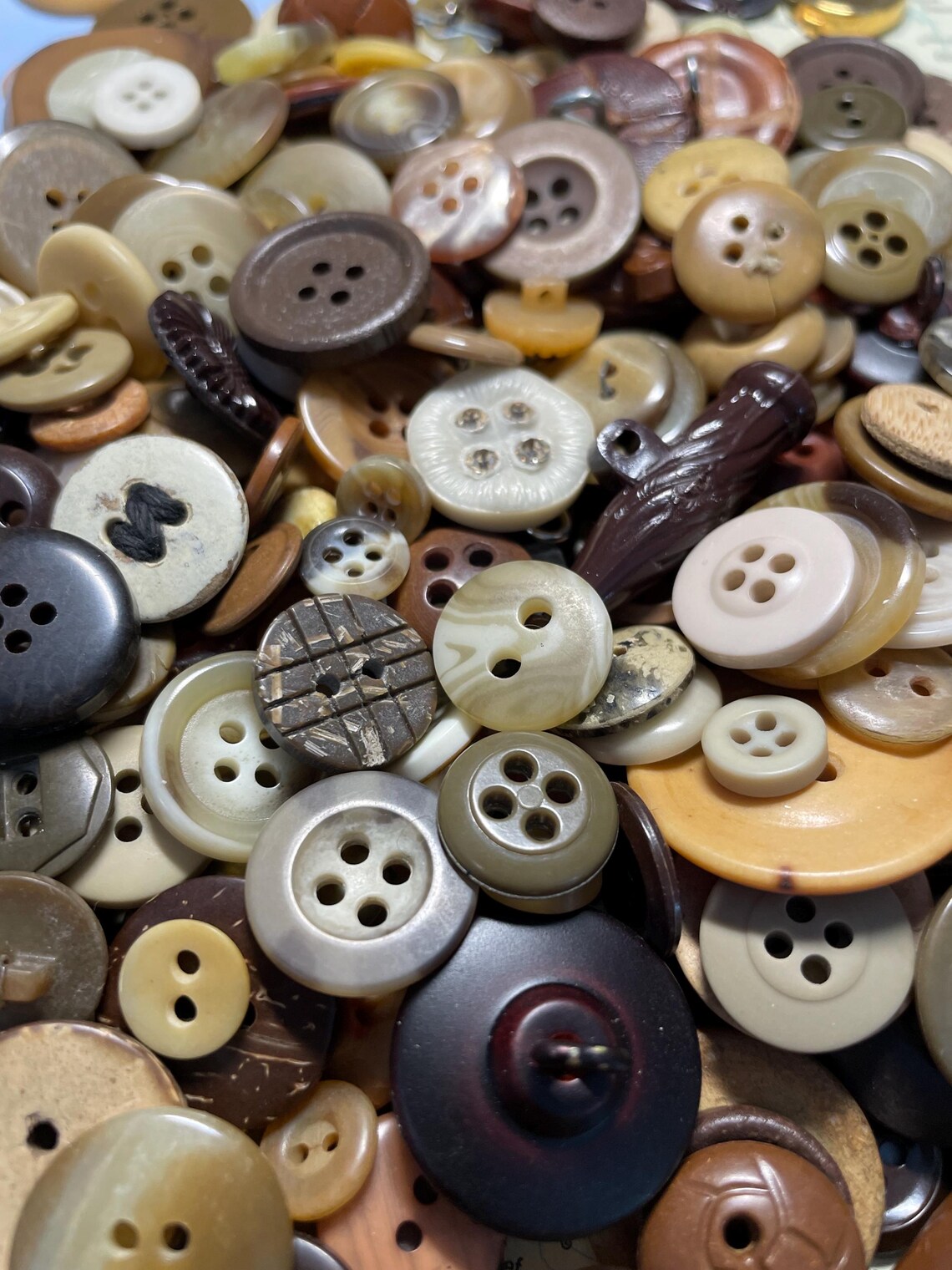 Vintage Brown and Tan Buttons- Set of 100; Crafts, Collection, Sewing ...