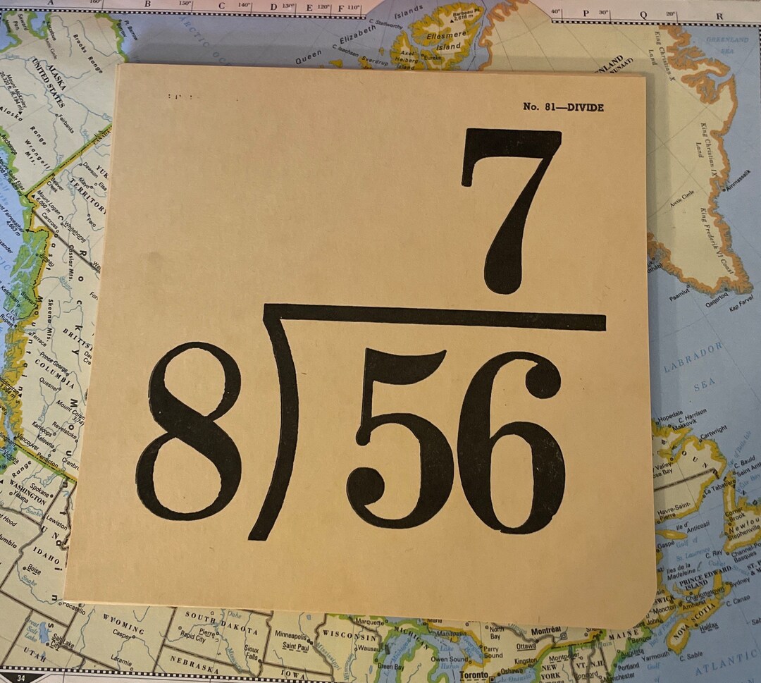 Vintage Ivory Square Division Flashcards-set of 12 - Etsy
