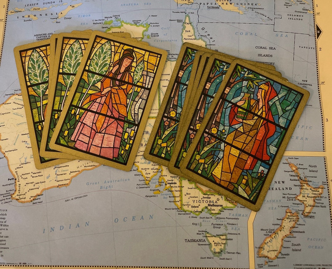 Vintage Stained Glass Playing Cards- Set of 10, 5 of Each Design - Etsy