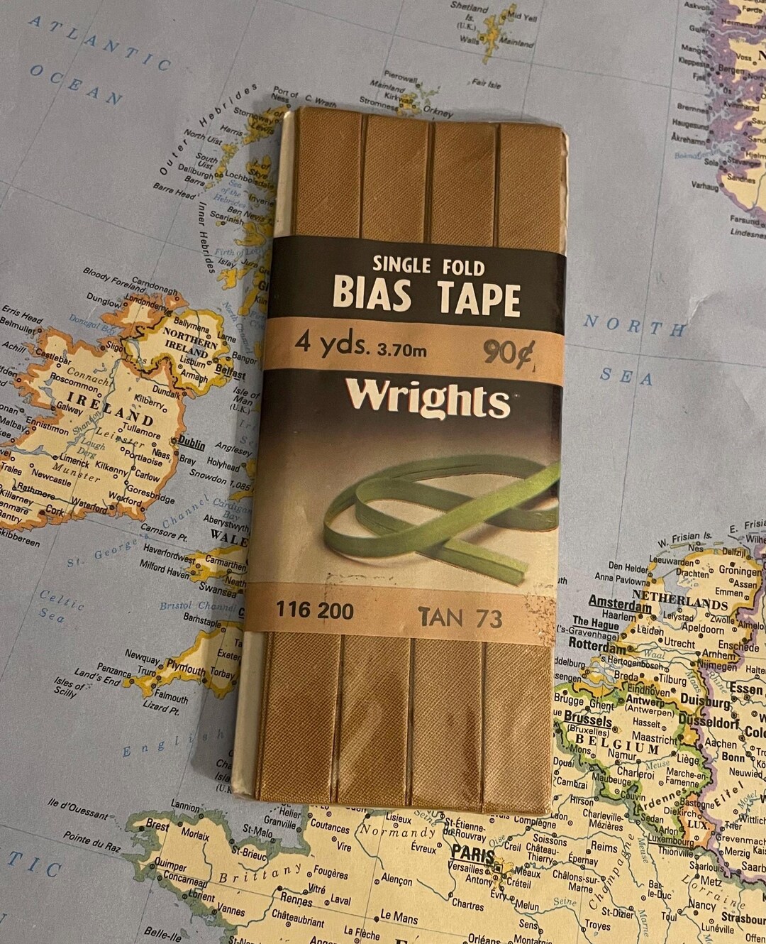 Vintage Tan/beige Single Fold Bias Tape--4 Yards - Etsy