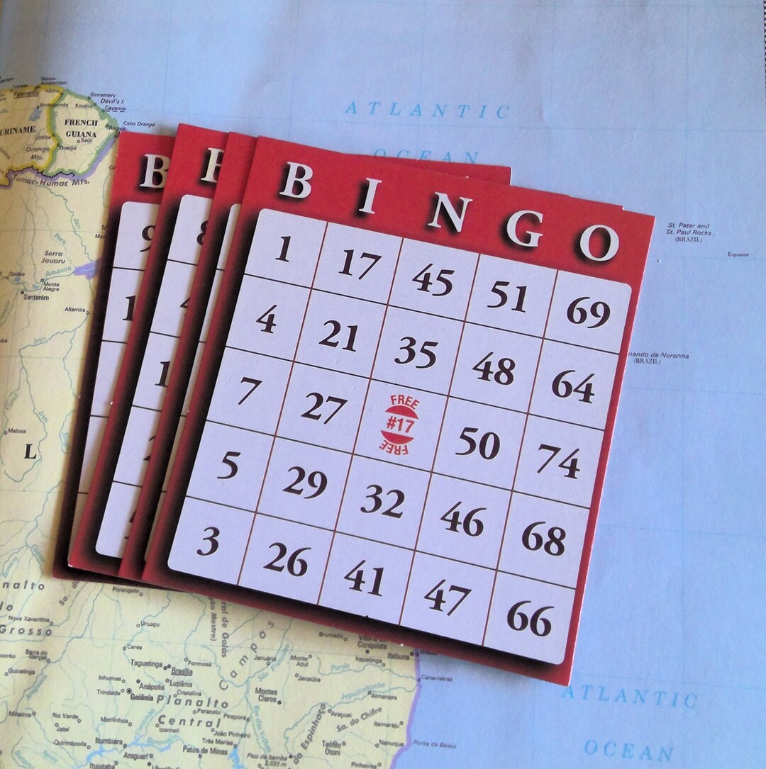 Red Bingo Cards- Set of 8; Crafting; Altered Art - Etsy