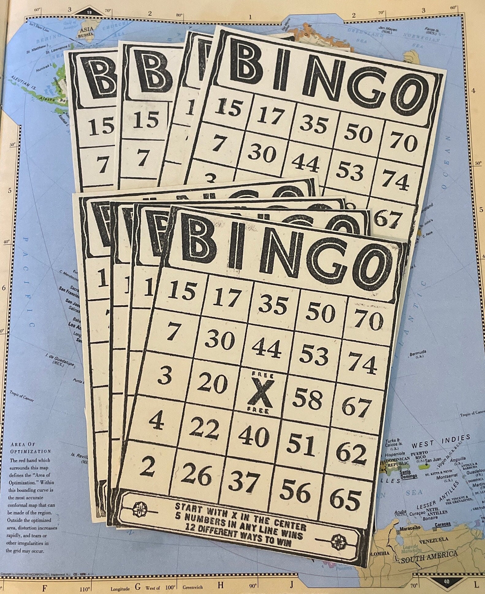 Handmade Bingo Cards Set of 8 - Etsy