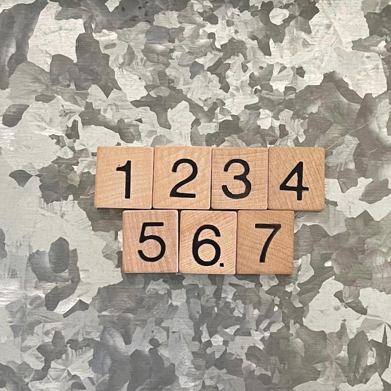 Vintage Wood Number Tiles - Etsy