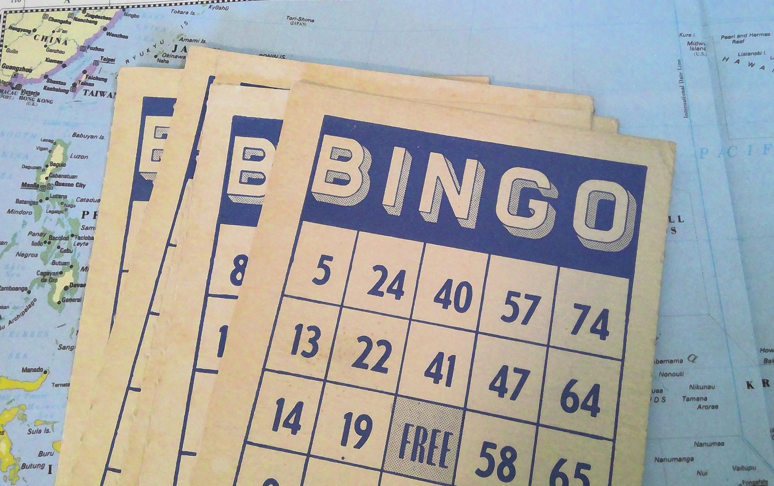 Vintage White and Blue Bingo Cards- Set of 6 - Etsy