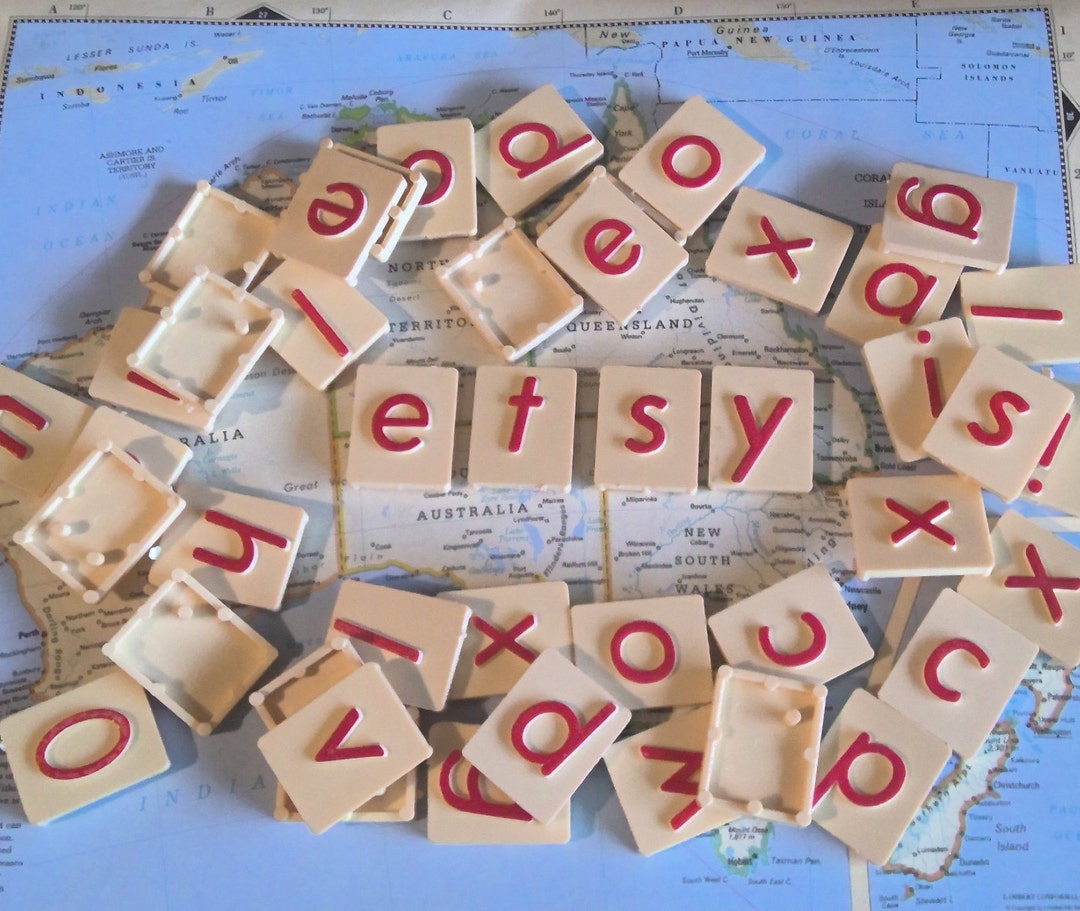 Vintage Lower Case Red Letter Game Pieces----random Set of 15 - Etsy