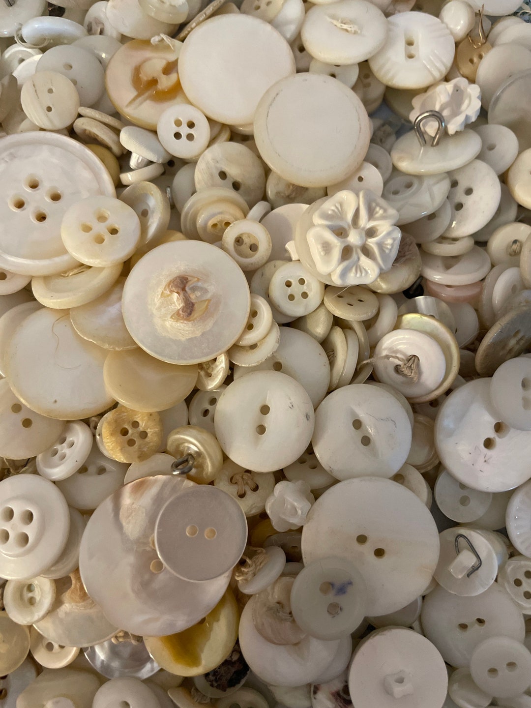 Vintage White Buttons- Set of 100 - Etsy
