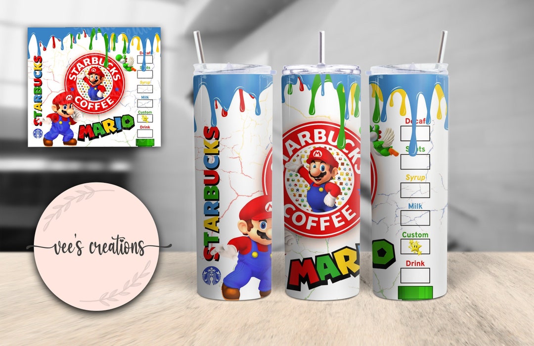 Bundle Super Mario Characters Starbucks 20oz Skinny Tumbler, Stainless ...
