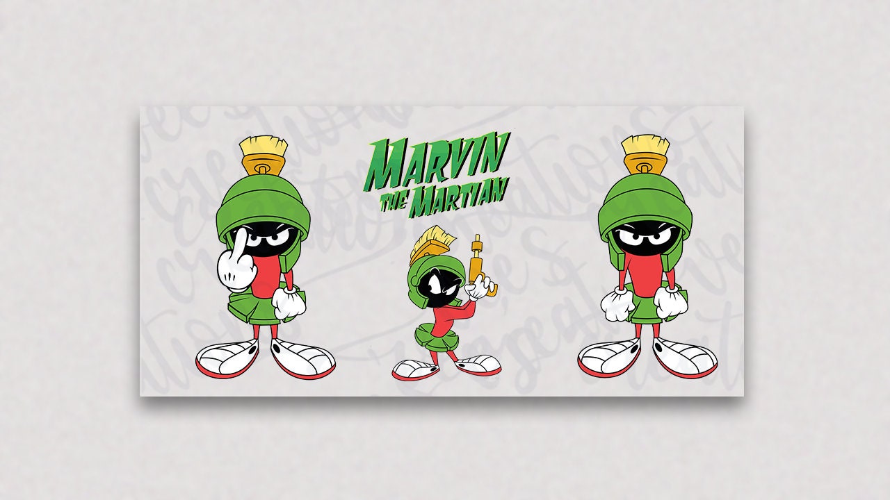 Marvin the Martian Libbey Glass Wrap, 16 Oz and 20oz Glass Can Wrap PNG ...