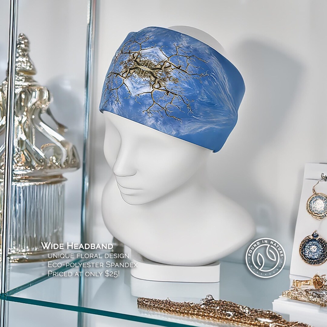 Beautiful Headband With White Oak Tree Design Eco-polyester Spandex ...
