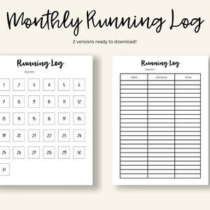 Running Log Printable | Jogging Log | Running Journal | Health ...